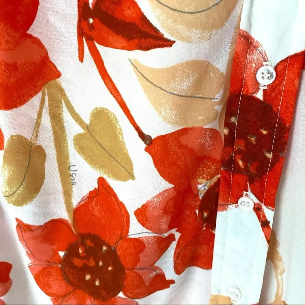 Vintage | Tops | Vintage Vera Neumann 7s Disco Butterfly Collar Floral ...